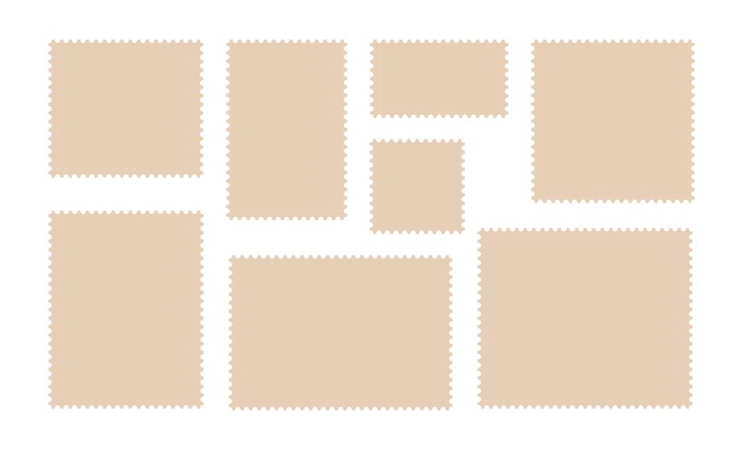 Postage stamp frames empty border template Vector Image