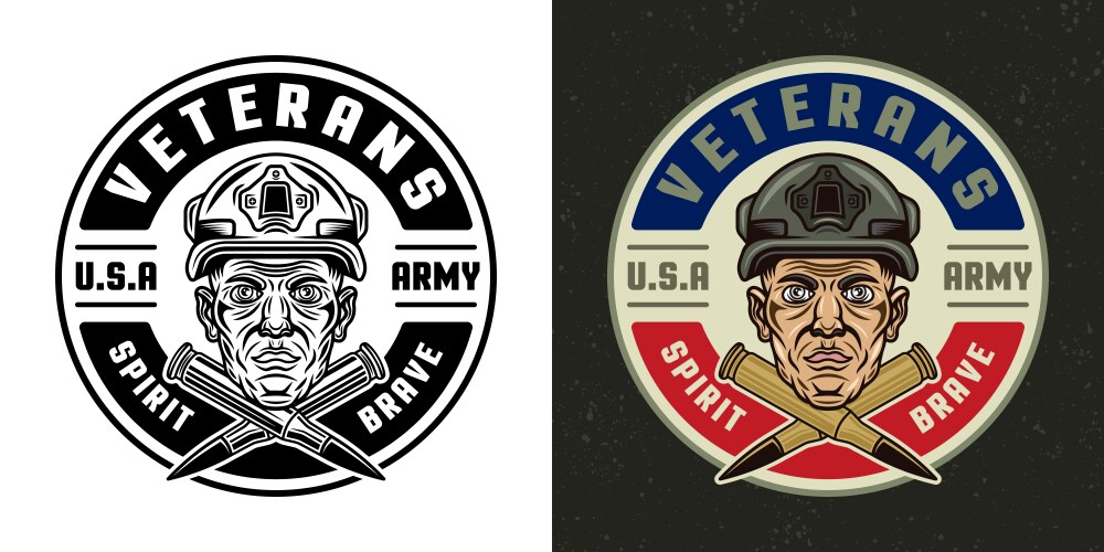 American veterans set of emblems Royalty Free Vector Image