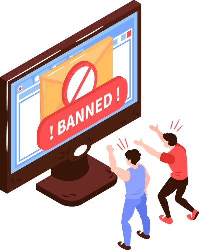 Banned website and access prohibition concept Vector Image