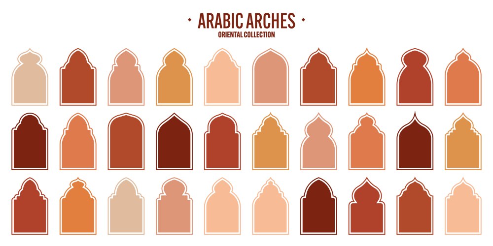 Islamic frames oriental style objects arabic Vector Image
