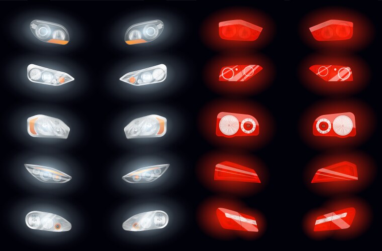Realistic car headlamp Royalty Free Vector Image