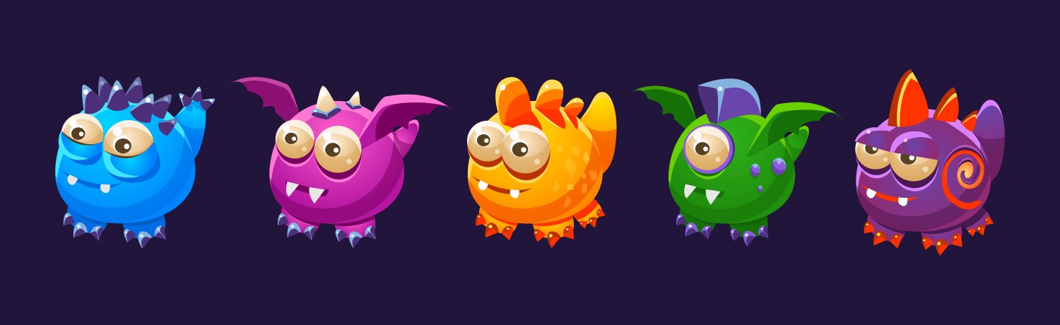 Funny monster with bulging eyes and wings Vector Image