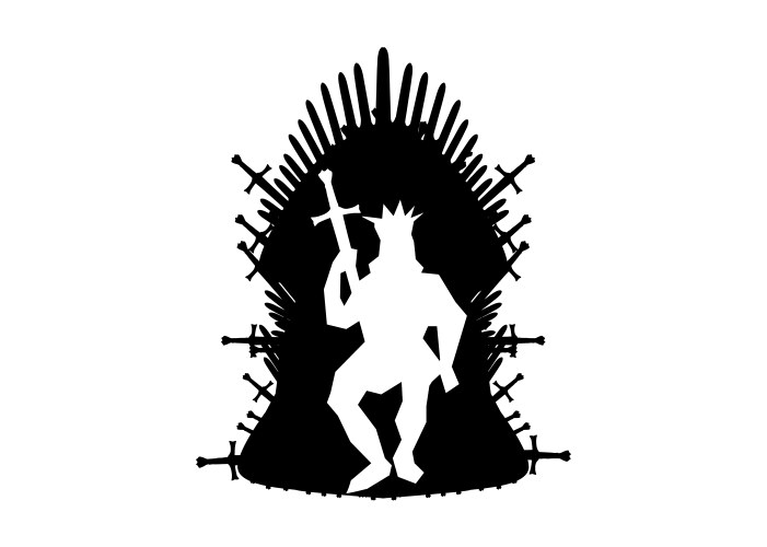 Thrones template hand drawn iron throne frame Vector Image