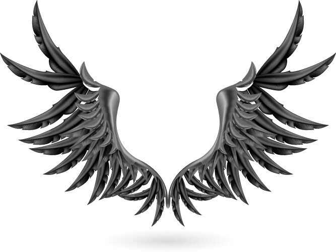Black wings old style background Royalty Free Vector Image