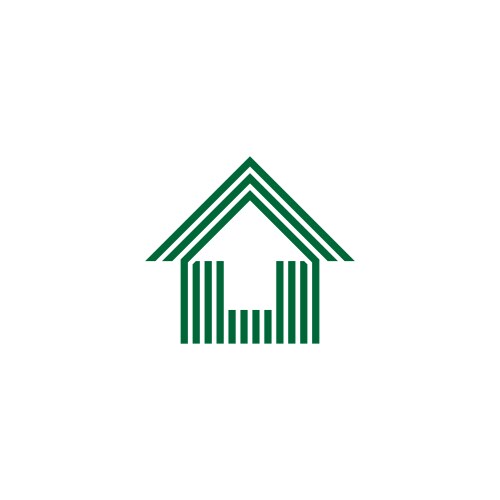 Triangle home arrow up window logo Royalty Free Vector Image