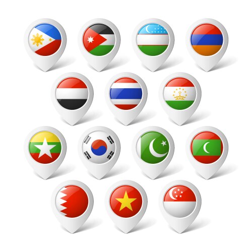 World flags icon set Royalty Free Vector Image