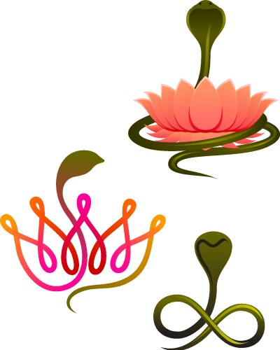 Snake on a lotus Royalty Free Vector Image - VectorStock