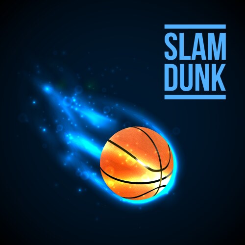 Burning basketball Royalty Free Vector Image - VectorStock