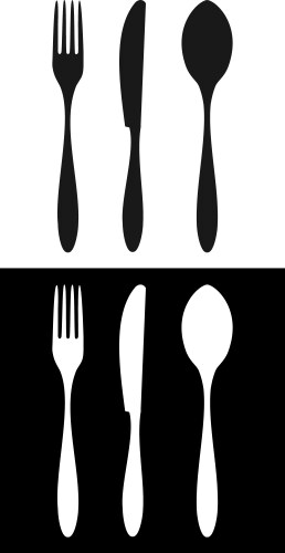 Spoon fork and knife icon Royalty Free Vector Image