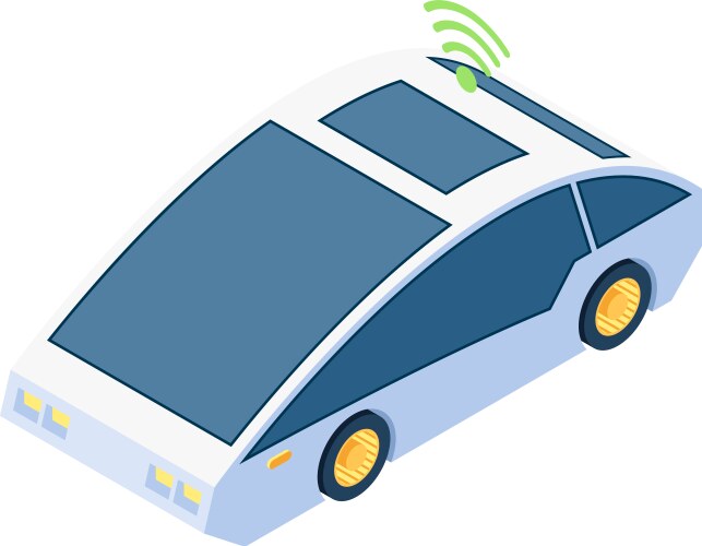 Autonomous smart car colorful poster Royalty Free Vector