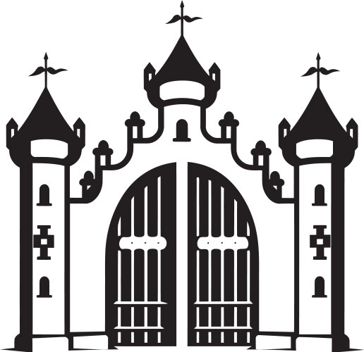 Medievalthreshold gate icon kingdomentrance Vector Image
