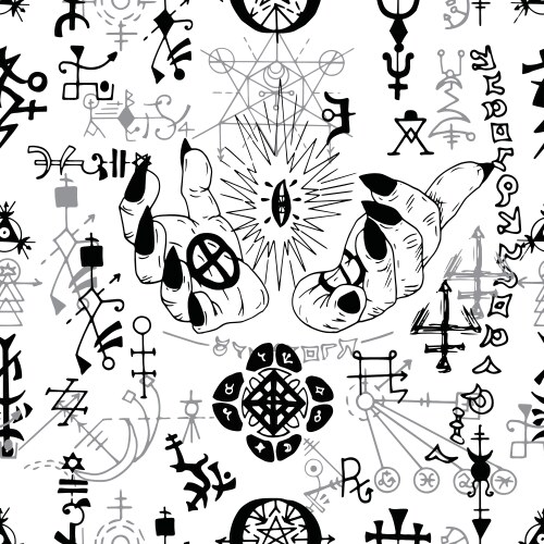 Occult mystic spiritual esoteric symbols Vector Image