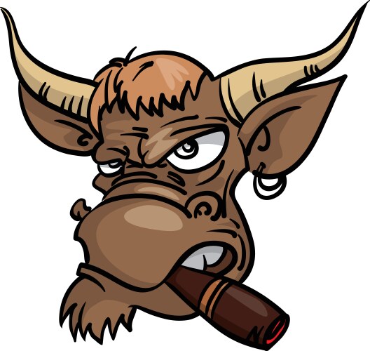 Bull and cigar Royalty Free Vector Image - VectorStock