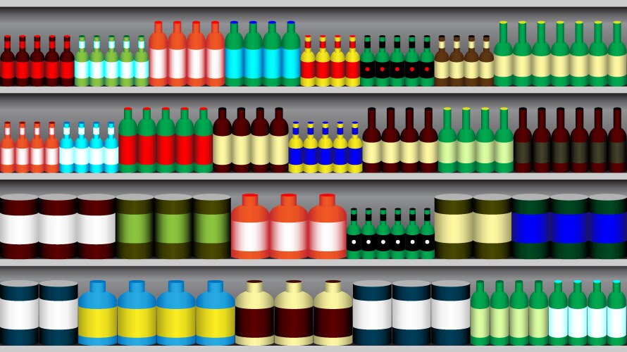Supermarket Shelf Shelves Vector Images (over 2,400)