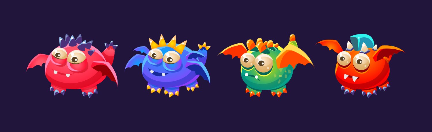 Funny monster with bulging eyes and wings Vector Image