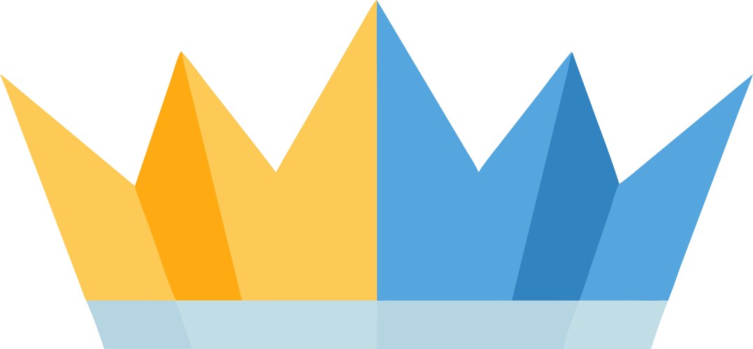 Bold Blue and Gold Regal Crown – Royalty-Free Vector | VectorStock