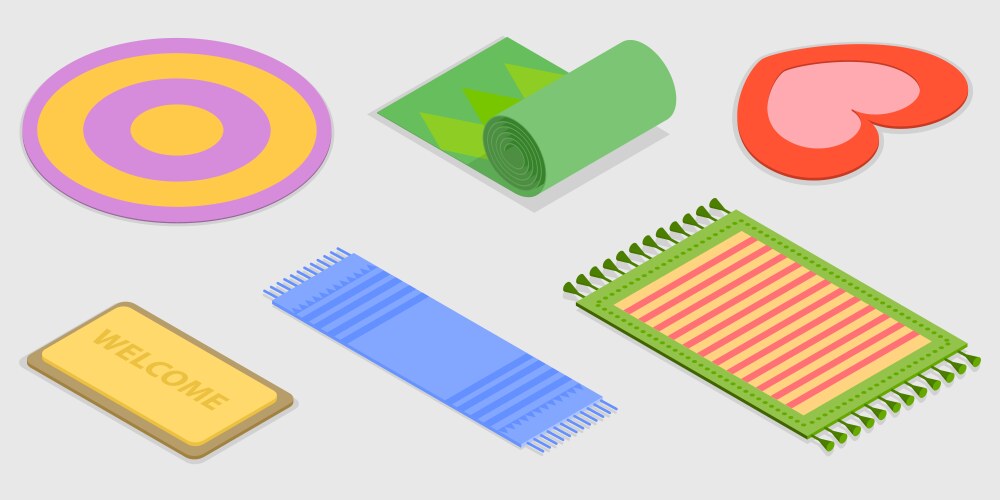 3d isometric flat of carpets Royalty Free Vector Image