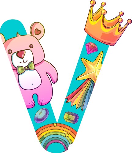 Cute magic letter m Royalty Free Vector Image - VectorStock