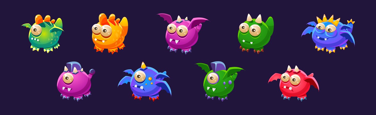 Funny monster with bulging eyes and wings Vector Image