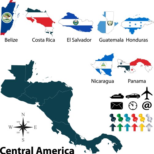 Map of central america Royalty Free Vector Image
