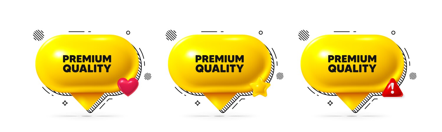 Premium quality tag high product sign speech Vector Image