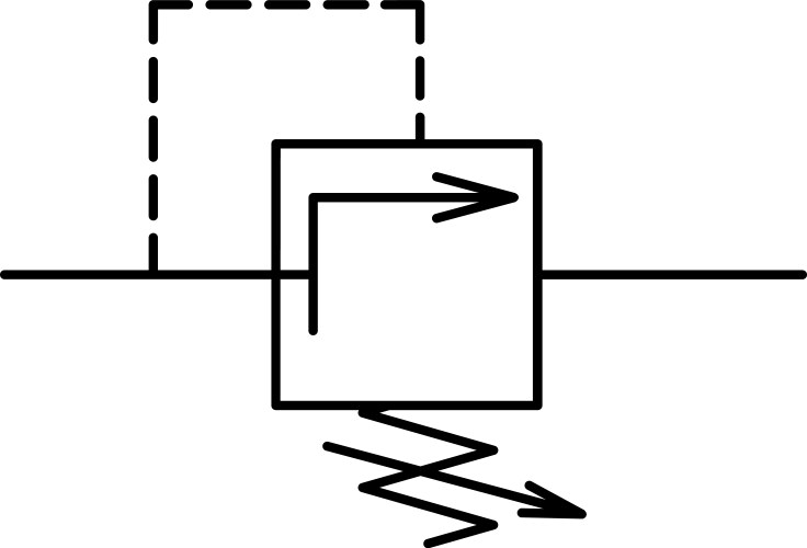 Pressure reducing regulator valve symbol icon Vector Image