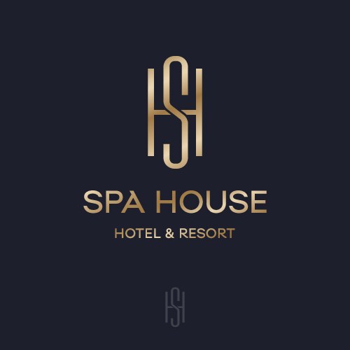 Nautilus logo spiral shell spa resort emblem Vector Image