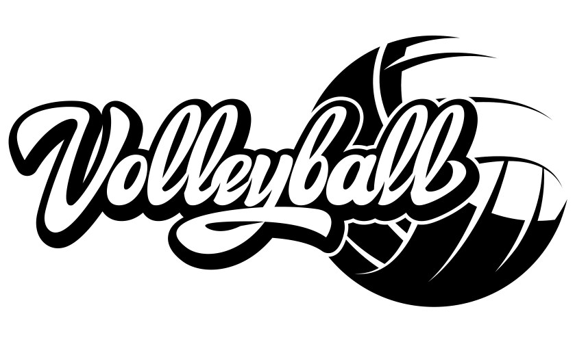 Volleyball championship logo emblem design Vector Image