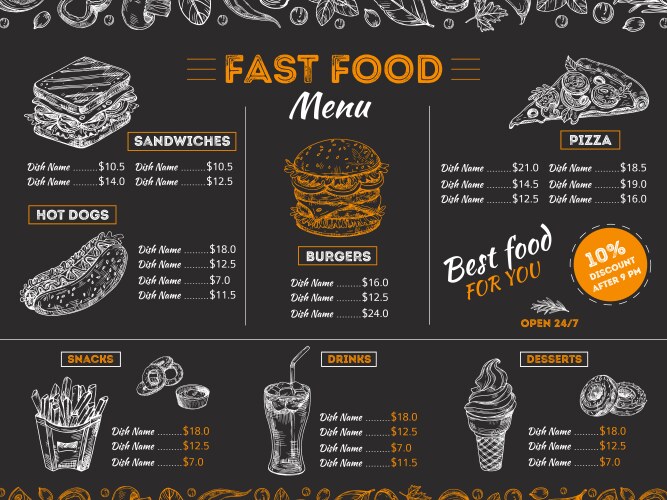 Fast Food Menu Background