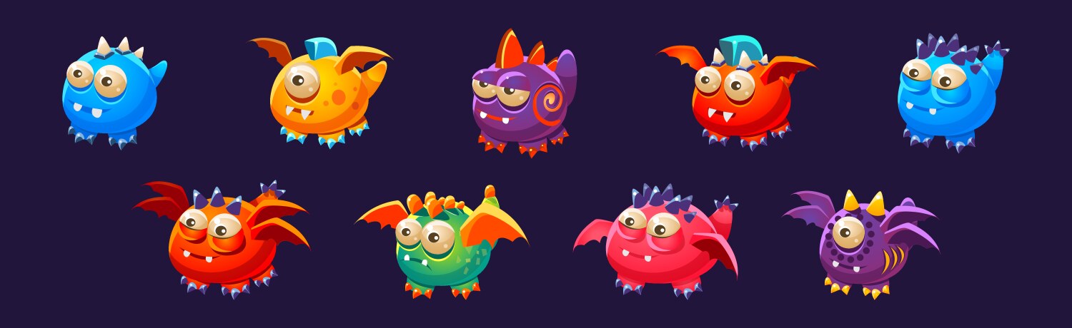 Funny monster with bulging eyes and wings Vector Image