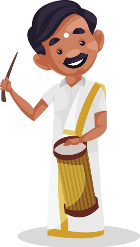 Indian tamil man cartoon Royalty Free Vector Image