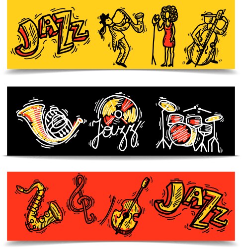 Jazz Music Labels Set Royalty Free Vector Image