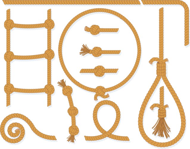 Rope Knots and Elements Royalty Free Vector Image