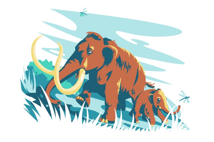 Cartoon indricotherium extinct mammal character Vector Image