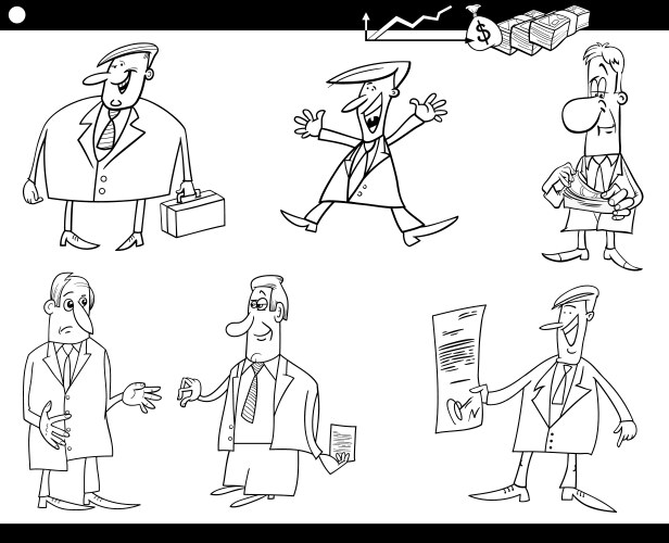Cartoon businessmen and managers comic characters Vector Image
