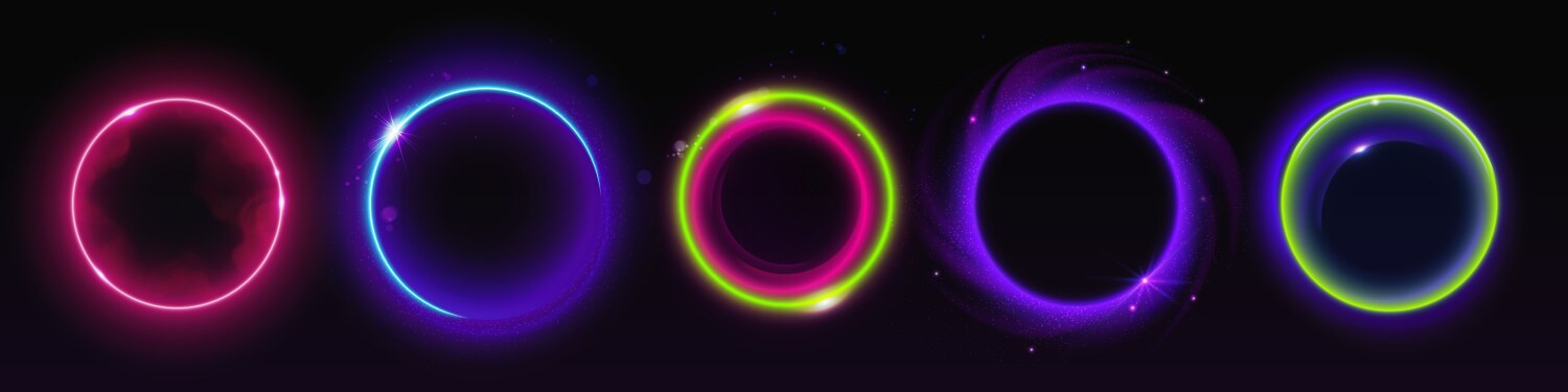 Electrical flare circle halo crescent graphics Vector Image