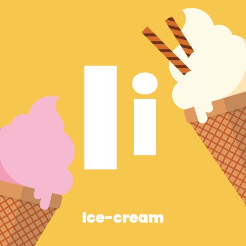 Cute Ice Cream Alphabet Flashcard - Letter I – Royalty-Free Vector ...