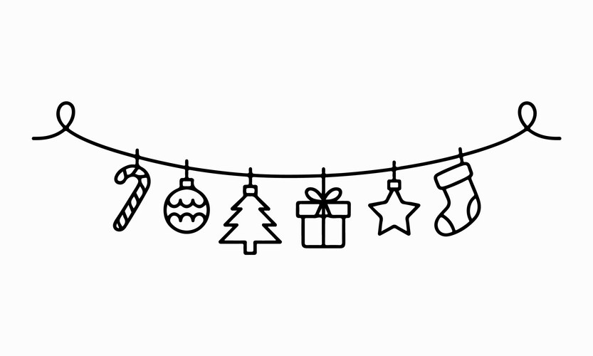 Free Christmas line art Vector Graphics & Illustrations | VectorStock