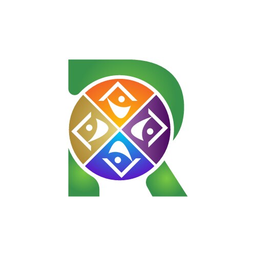 Letter r logo template colorful Royalty Free Vector Image