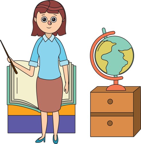 School teacher cartoon Royalty Free Vector Image