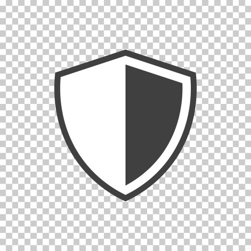 Grey icon of shield and two crossed swords Vector Image
