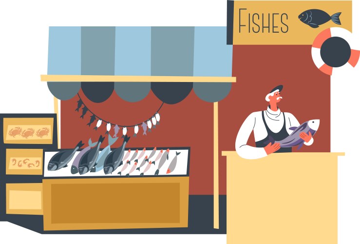 A fish and chips shop Royalty Free Vector Image
