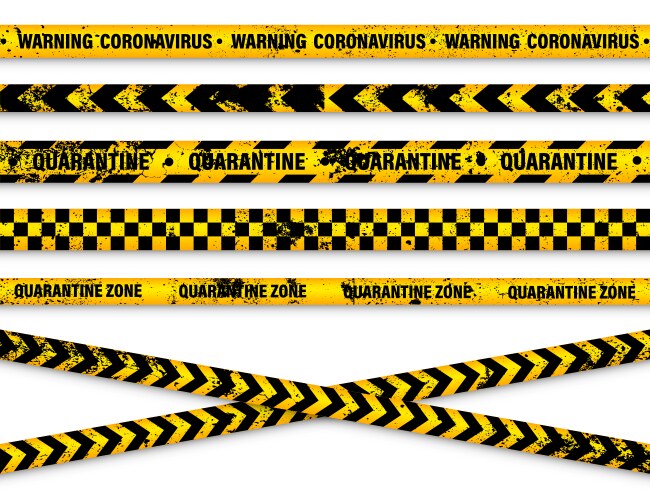 Old grunge quarantine zone warning tape novel Vector Image