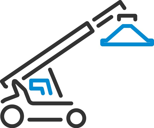 Wheel loader icon black sign with editable Vector Image