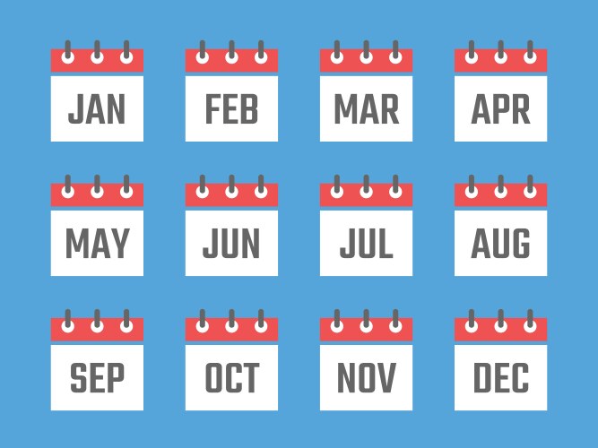 Calendar icons set with dates from 1 to 31 Vector Image
