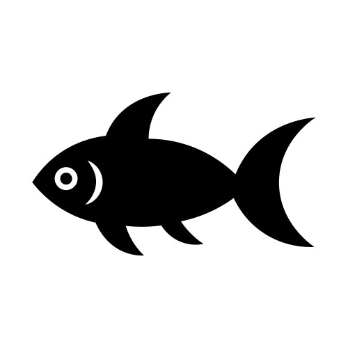 Black fish icon on white background Royalty Free Vector