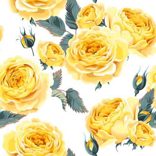 English roses and birds seamless Royalty Free Vector Image