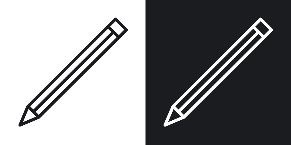 Pencil icon set creative crayons symbol writer Vector Image