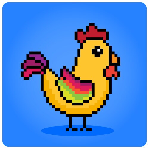 Pixel turtle for 8 bit game assets Royalty Free Vector Image