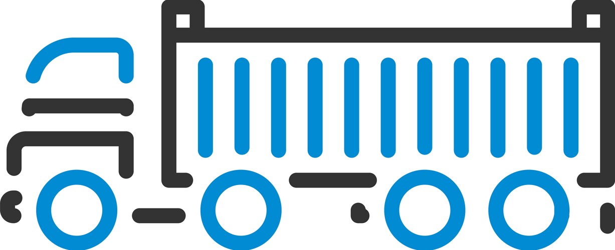 Red lorry icon in flat design isolated on white Vector Image